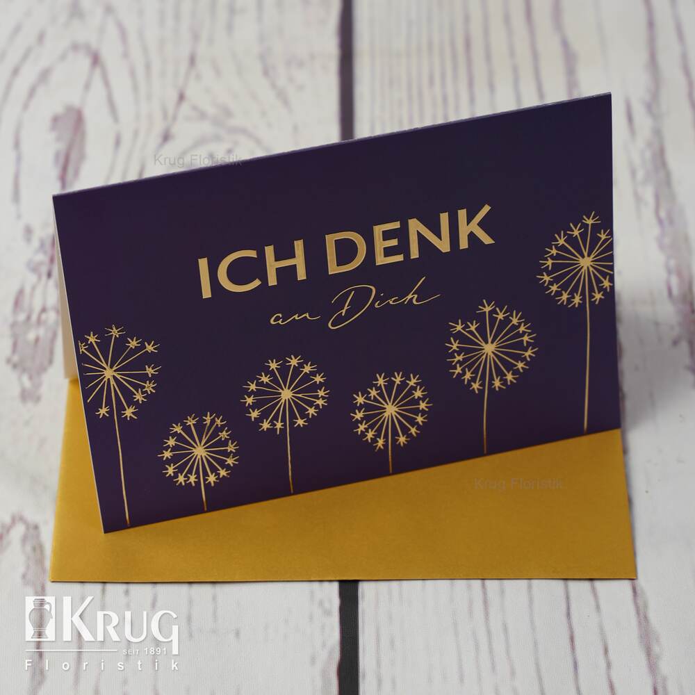 Grußkarte „Ich denk an Dich“ » Krug Floristik